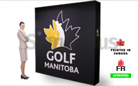 FabPop 8 ft straight pop up tension fabric backwall trade show display ...