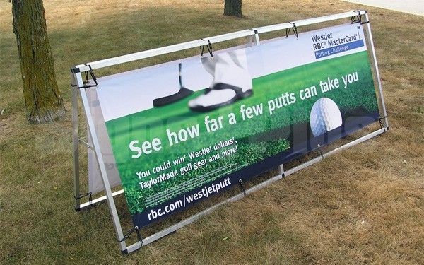 Monsoon portable billboard banner frame with vinyl banner kit