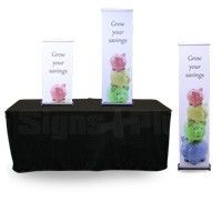 Phoenix Mini table top roll up roller retractable banner stand Kit