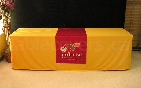 24" x 60" trade show table runner with logo custom printed