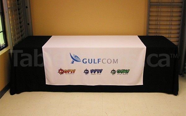 60" x 80" trade show table runner with logo custom printed